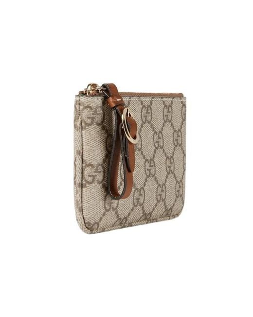Gucci Gg Emblem Key Bag in White | Lyst
