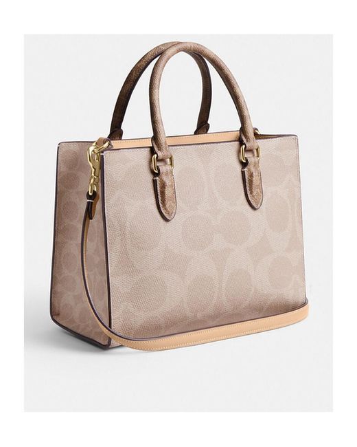 COACH Pattern Shoulder Bag in Natural | Lyst