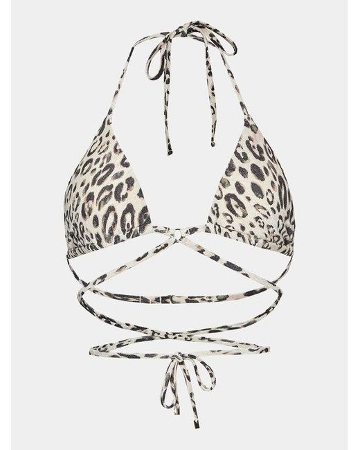 Emporio Armani Pattern Bikini Suit in White | Lyst