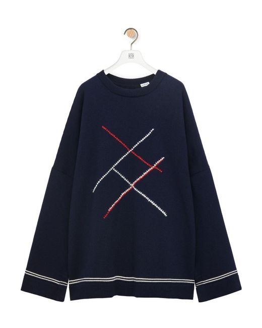 Loewe Argyle Sweater in Blue | Lyst