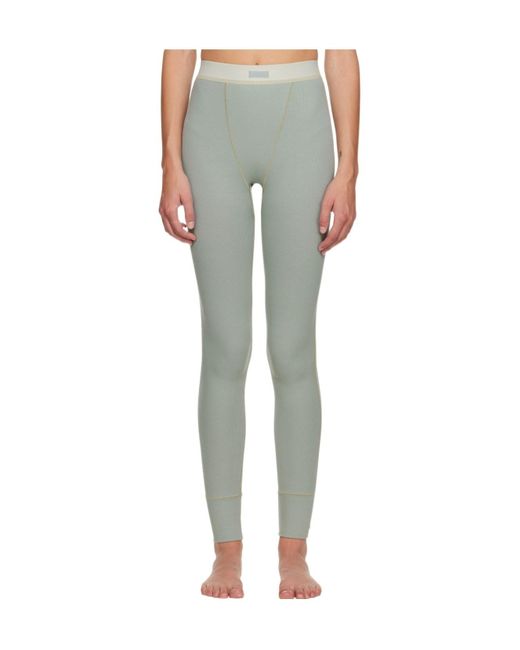 Skims Logo Tights in Green | Lyst