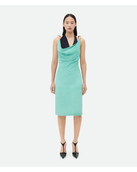 Bottega Veneta Medium Length Dress in Blue | Lyst