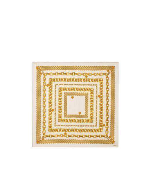 Versace Patterned Silk Square in Metallic | Lyst