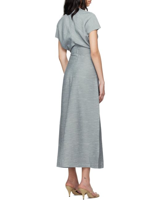 TOTEME Slouch-Waist Crinkled Maxi Dress in Blue | Lyst