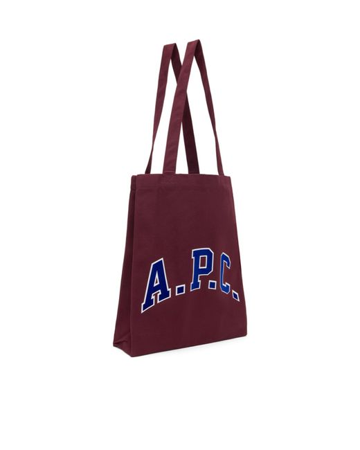 A.P.C. Lou University Logo Letter Tote Bag in Purple for Men | Lyst