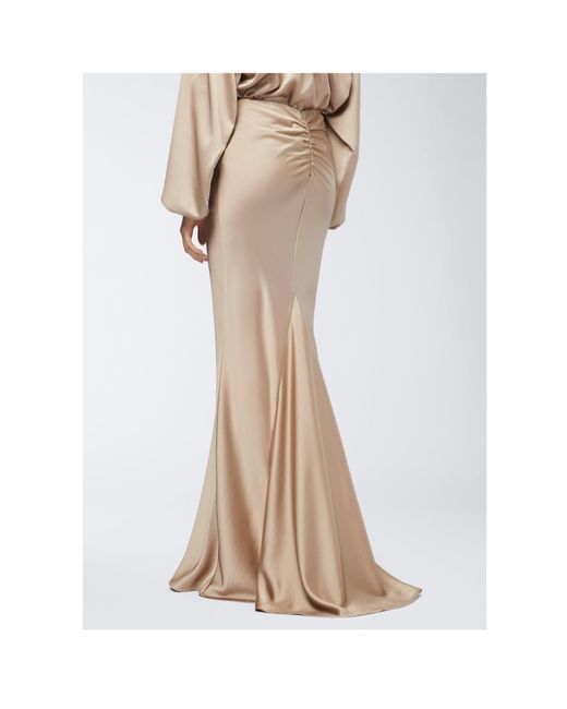 ANDAMANE Fishtail Skirt in Natural | Lyst