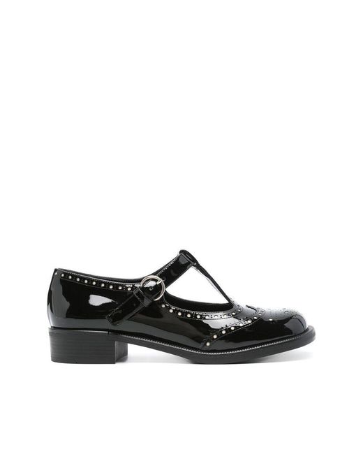 Miu Miu Leather Mary Jane Shoes in Black | Lyst