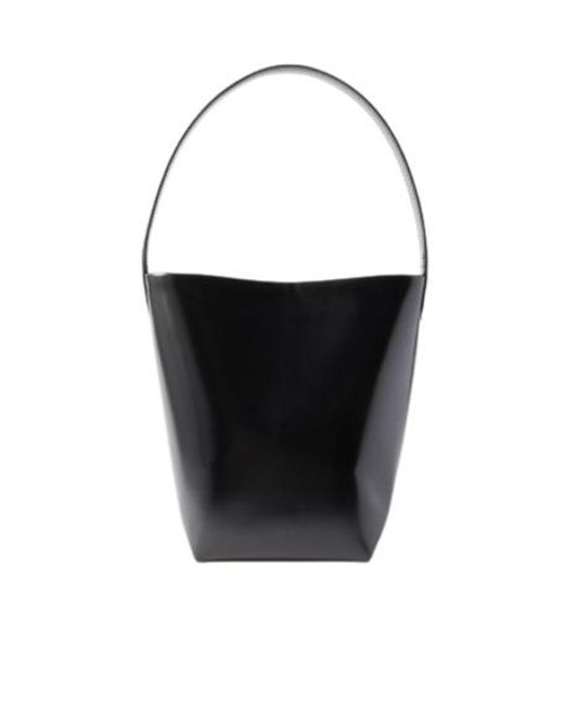 The Row Small Park Leather Tote Bag in Black | Lyst