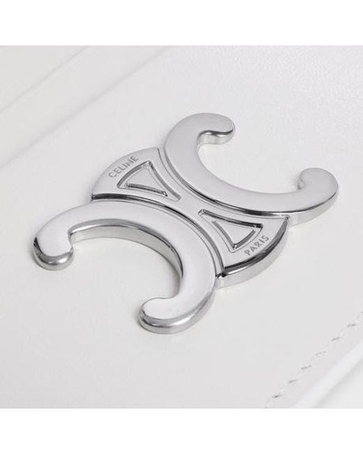 Celine Card Holder Triomphe in White | Lyst