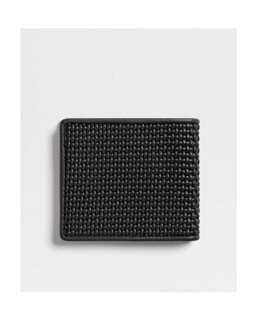 ZEGNA Z Logo Lettering Woven Bi-Fold Wallet in Black for Men | Lyst