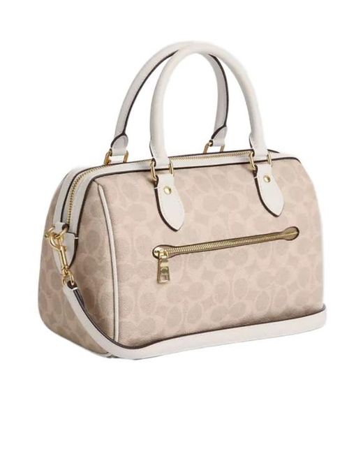 COACH Rowan Shoulder Bag in Natural | Lyst