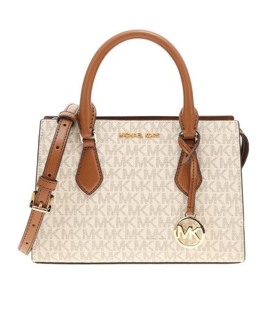 Michael Kors Sheila Small Shoulder Bag in Natural | Lyst