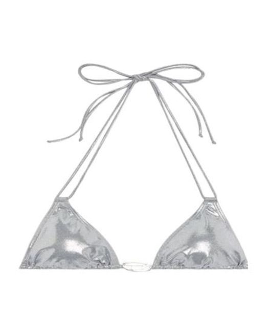 DIESEL Bfb-Sees-O Triangle-Cup Bikini Top in White | Lyst