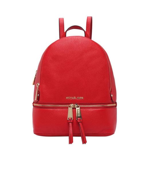 Michael Kors Logo Zipper Backpack in Red | Lyst