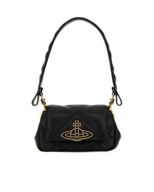 Vivienne Westwood Hazel Leather Shoulder Bag in Black | Lyst