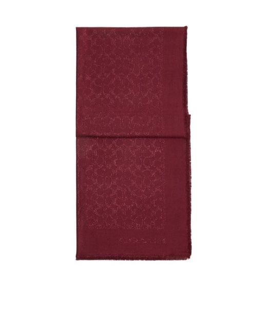 COACH Metallic Gloss Rectangular Scarf in Red | Lyst