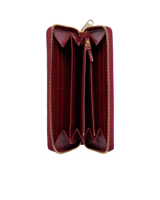Gucci Full Zipper Wallet in Red | Lyst