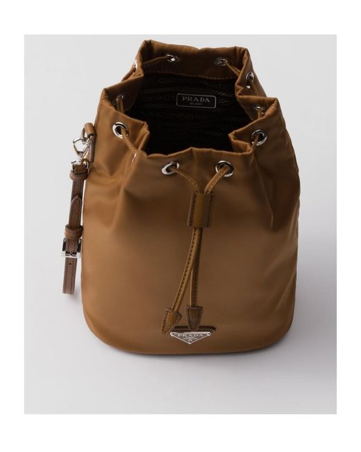Prada Drawstring Handbag in Brown | Lyst