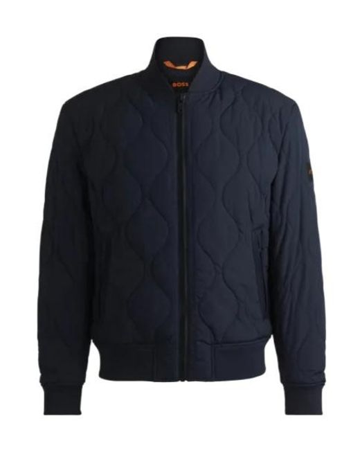 BOSS Quilted Casual Jacket in Blue for Men | Lyst