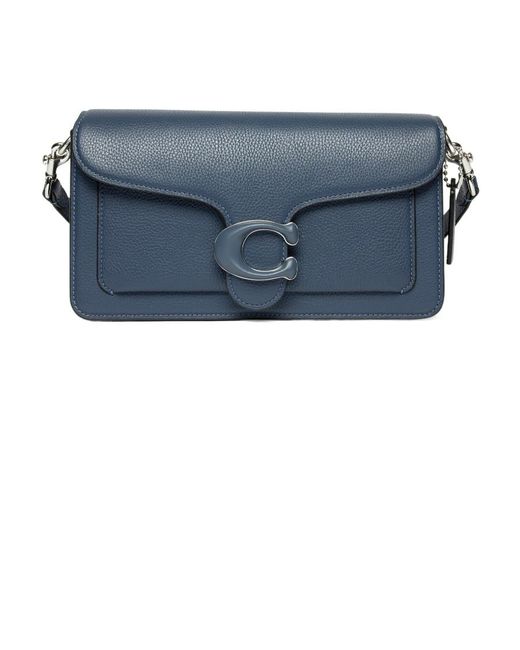 COACH Logo Shoulder Bag in Blue | Lyst
