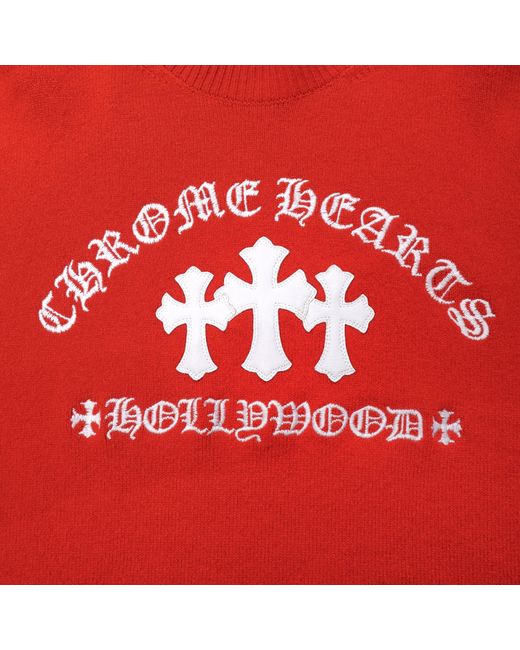 Chrome Hearts Cross Sweater in Red for Men | Lyst