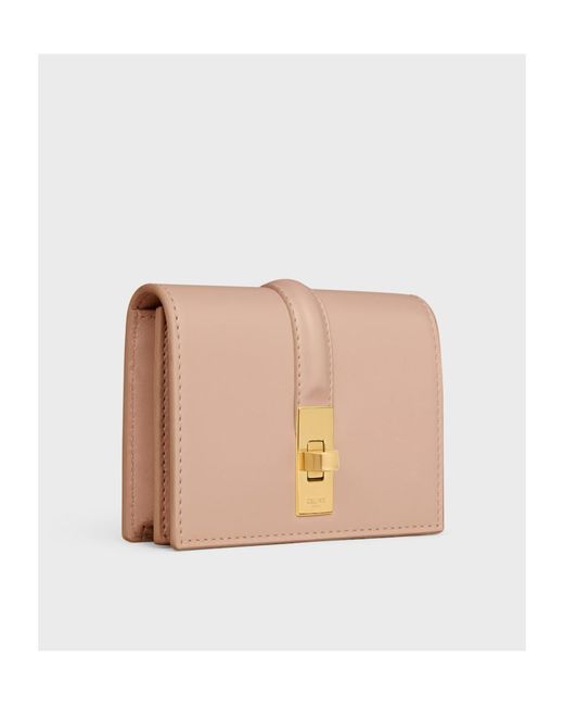 Celine Card Holder With Flap 16 in Natural | Lyst