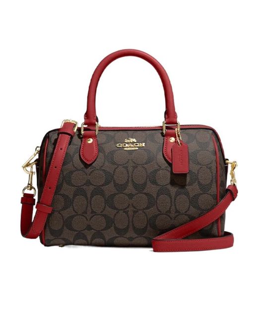 COACH Top Handle Shoulder Bag in Red | Lyst