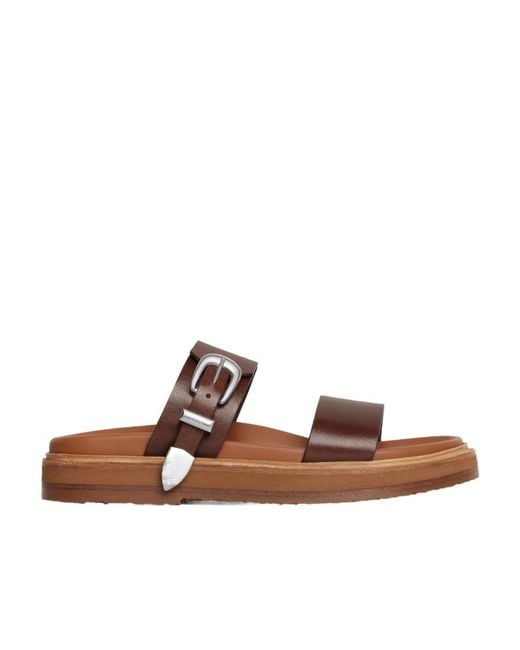 Celine Logo Flip-Flops in Brown for Men | Lyst