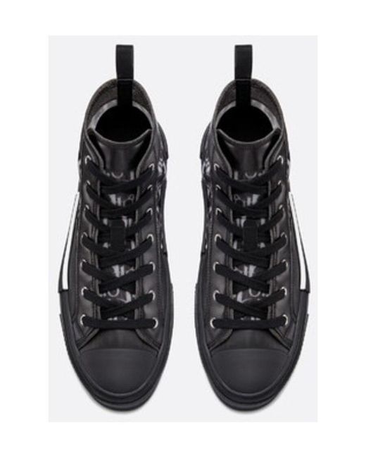 Dior Twill High-Top Casual Sneakers in Black for Men | Lyst
