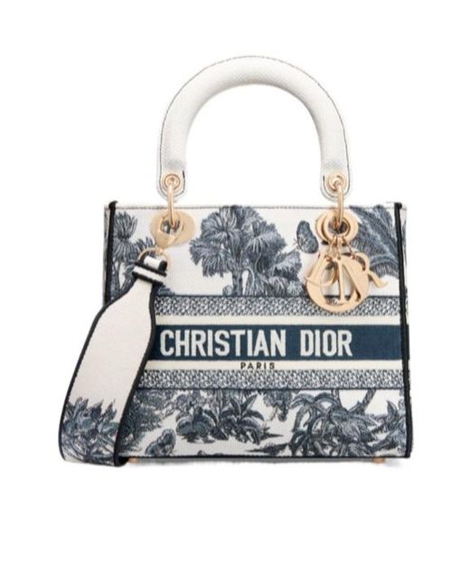 Dior Iviera Medium Lady D-Lite Bag in Blue | Lyst