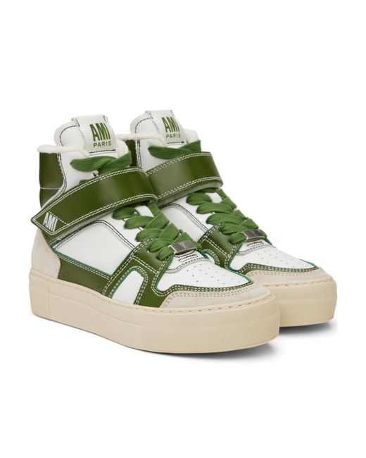 Ami Paris Ami De C Shoes Ur Arcade High-Top Sneakers in Green for Men ...