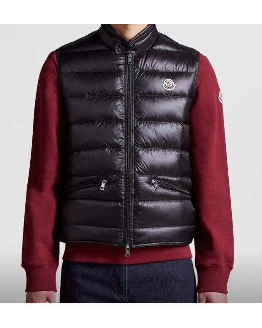 Moncler Gui Foldable Down Vest in Black for Men | Lyst