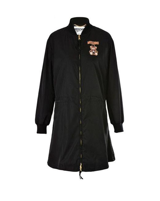 Moschino Teddy Bear Trench Coat in Black | Lyst