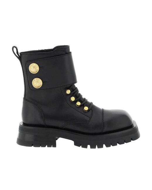 Balmain Emblem Side Zipper Boots in Black | Lyst