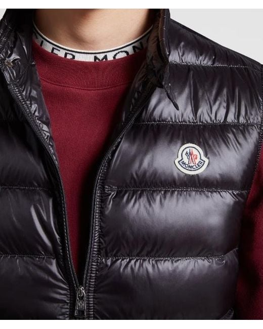 Moncler Gui Foldable Down Vest in Black for Men | Lyst