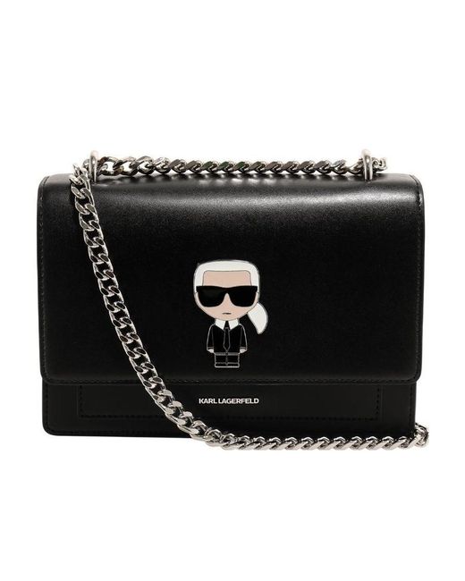 Karl Lagerfeld Logo Patch Shopper Tote Bag in Black | Lyst