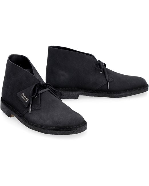 Clarks Desert Suede Leather Boots in Blue for Men | Lyst