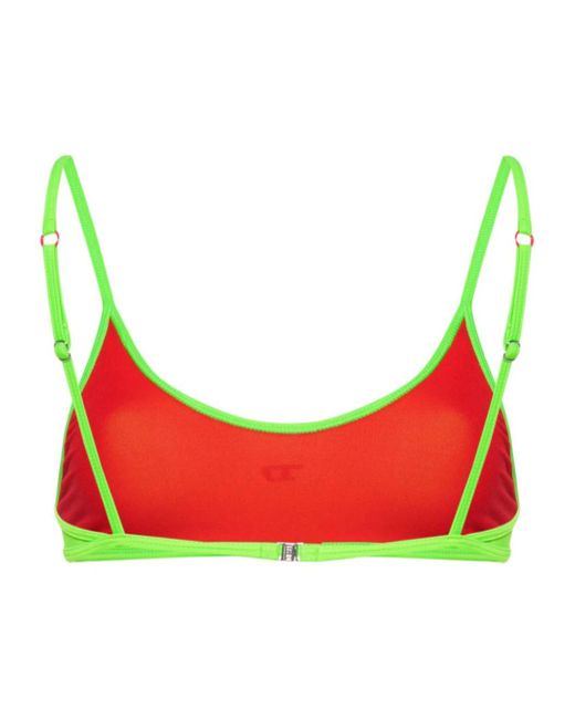 DIESEL Nala Logo-Appliqué Bikini Top in Green | Lyst