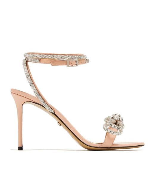 Mach & Mach Double Bow Heeled Sandals in White | Lyst