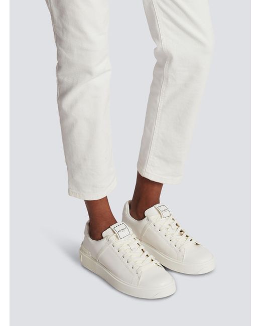 Balmain B-Court Logo Sports Shoes in White | Lyst