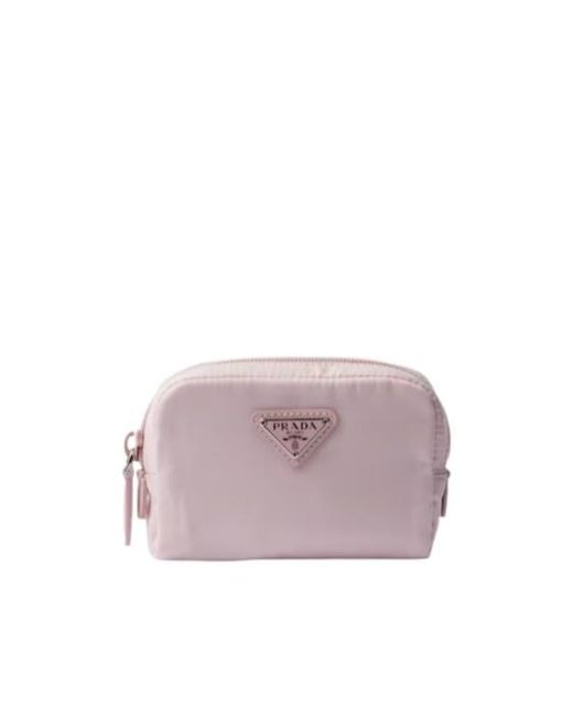 Prada Logo Details Makeup Bag in Purple | Lyst