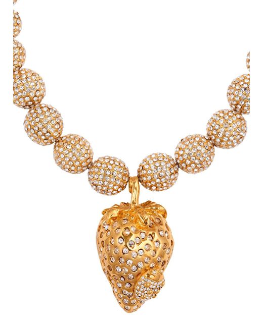 Balmain Fraise Necklace in White | Lyst
