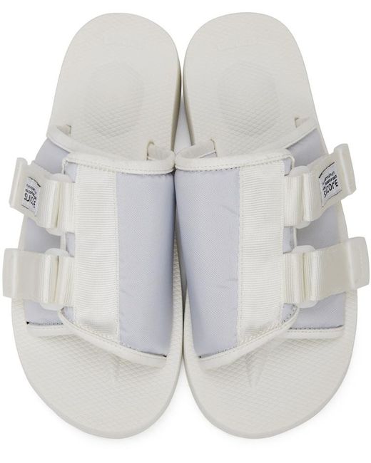 Suicoke Kaw-Cab Flat Slides in White for Men | Lyst