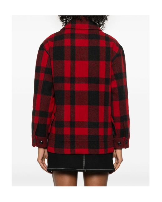 Filson Checked Jacket in Red | Lyst