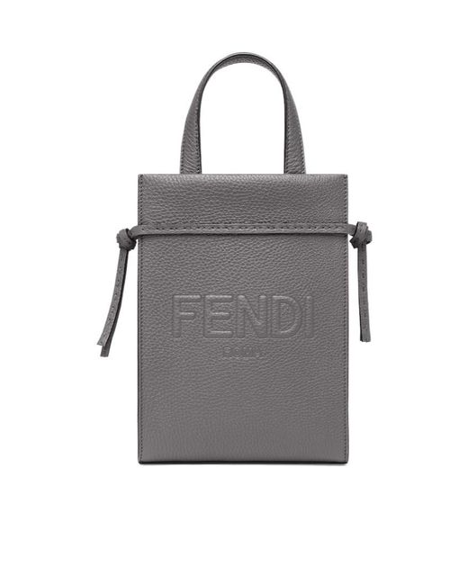 Fendi Go To Shopper Small Tote Bag in Gray for Men | Lyst