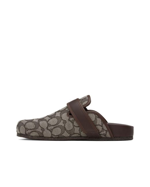 COACH Blake Signature Jacquard Clog Loafers in Brown for Men | Lyst