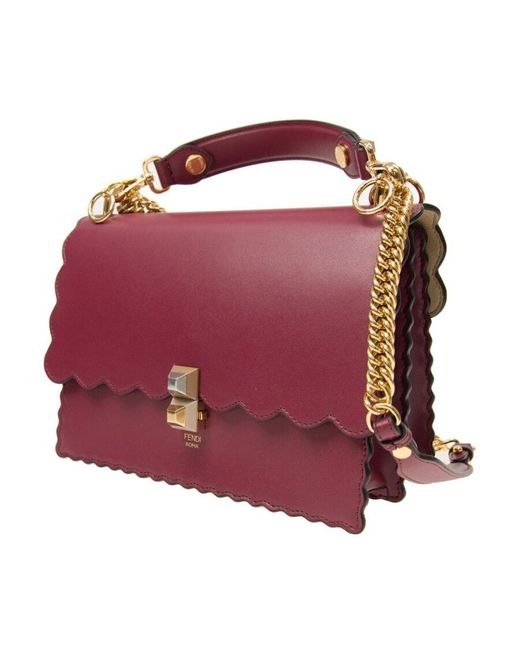 Fendi Logo Chain Handbag in Red | Lyst