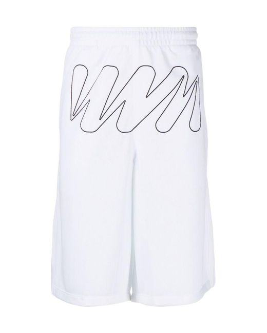 Off-White c/o Virgil Abloh Wave Outl Diagonal Mesh Shorts in White for ...
