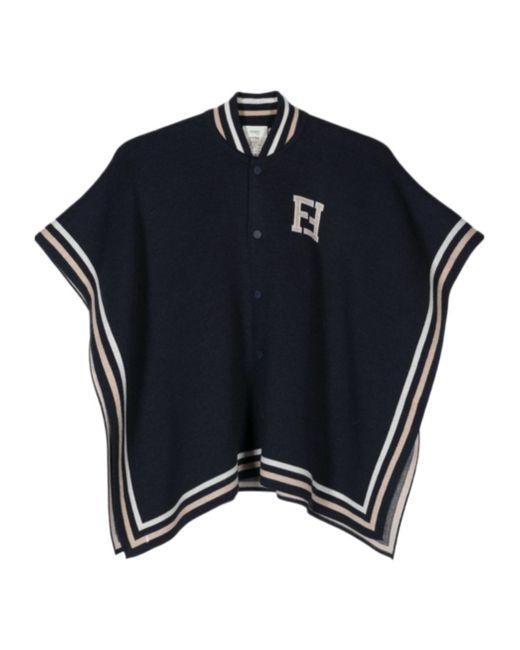 Fendi Logo Cloak in Blue | Lyst