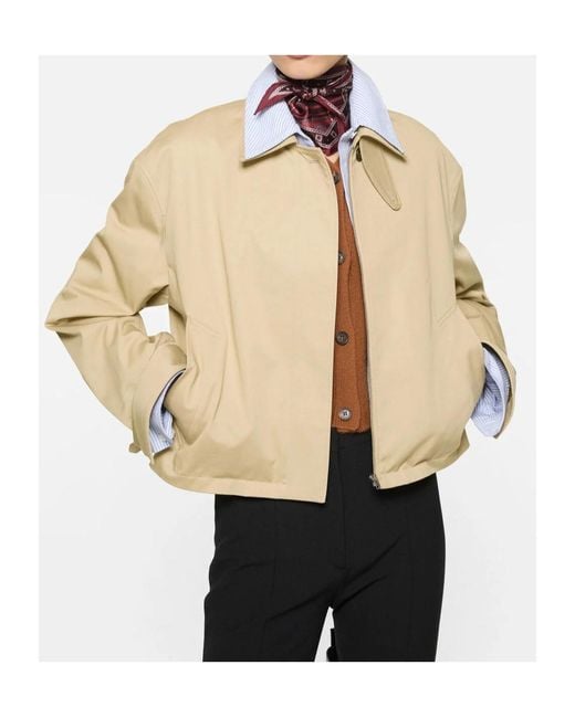 Acne Studios Layered Twill Jacket in Natural | Lyst UK